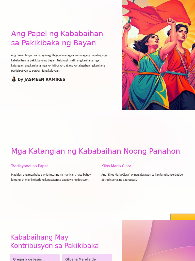 Ang Papel NG Kababaihan Sa Pakikibaka NG Bayan | PDF
