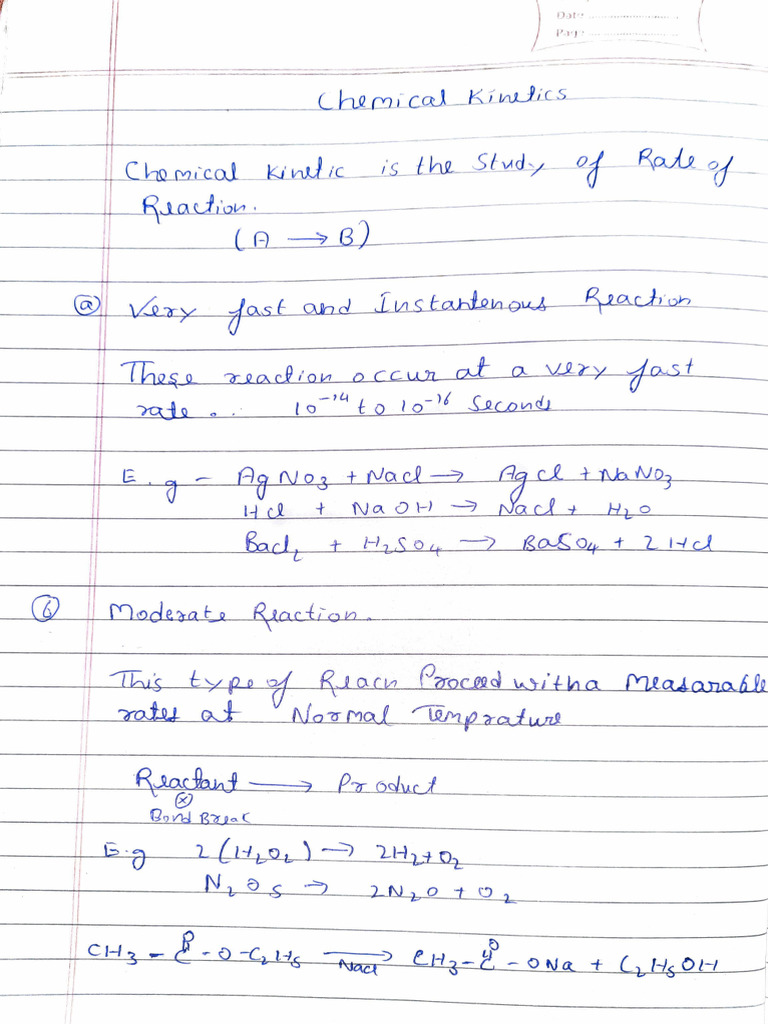 Chemical Kinetics l1 To Lecture7 | PDF