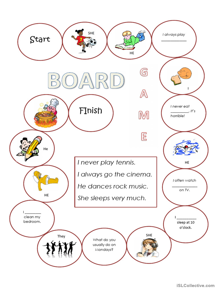 Present Simple Board Game | PDF