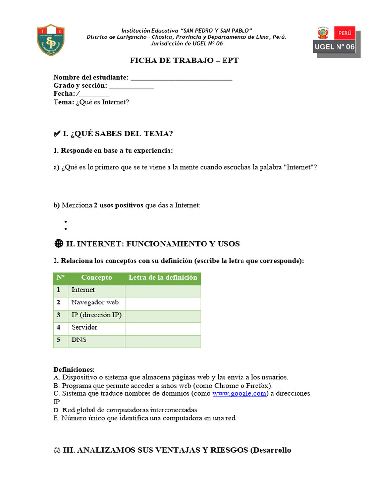 Ficha de Trabajo5 - Internet-Fusionado | PDF