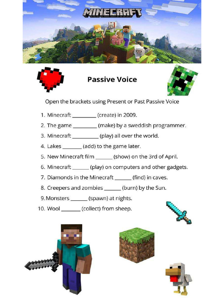 Minecraft task passive voice | PDF