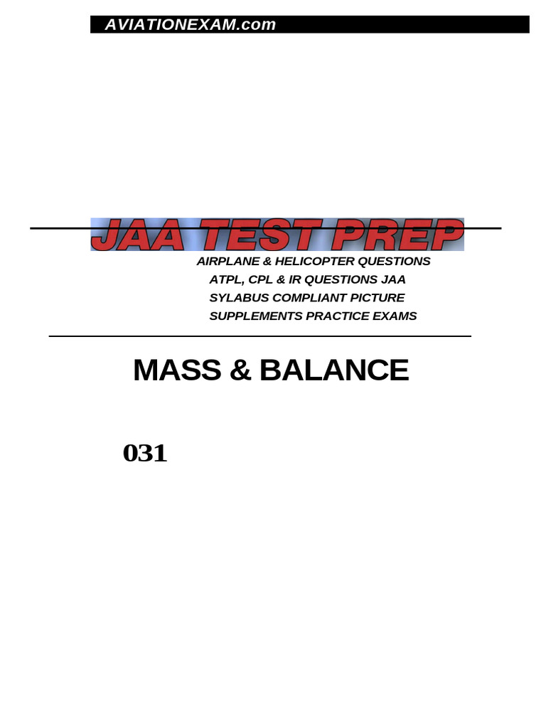 031 Mass & Balance | PDF | Aircraft | Aerospace Engineering
