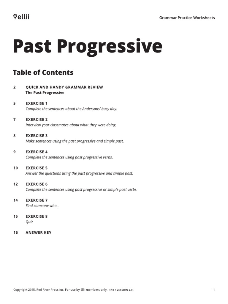 Past Progressive | PDF