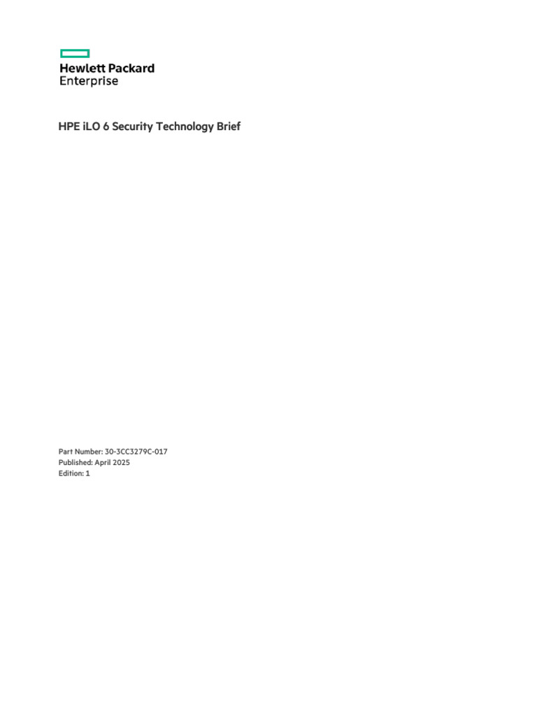 HPE_sd00002198en_us_HPE iLO 6 Security Technology Brief | PDF ...