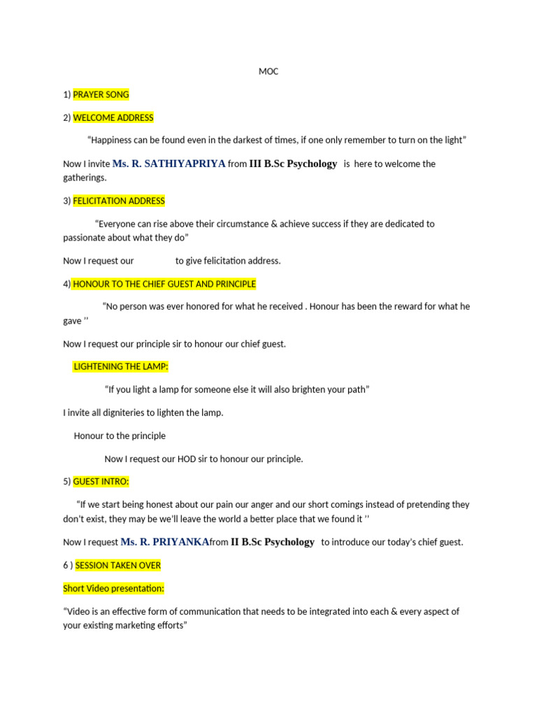 Event Agenda for Psychology Gathering | PDF