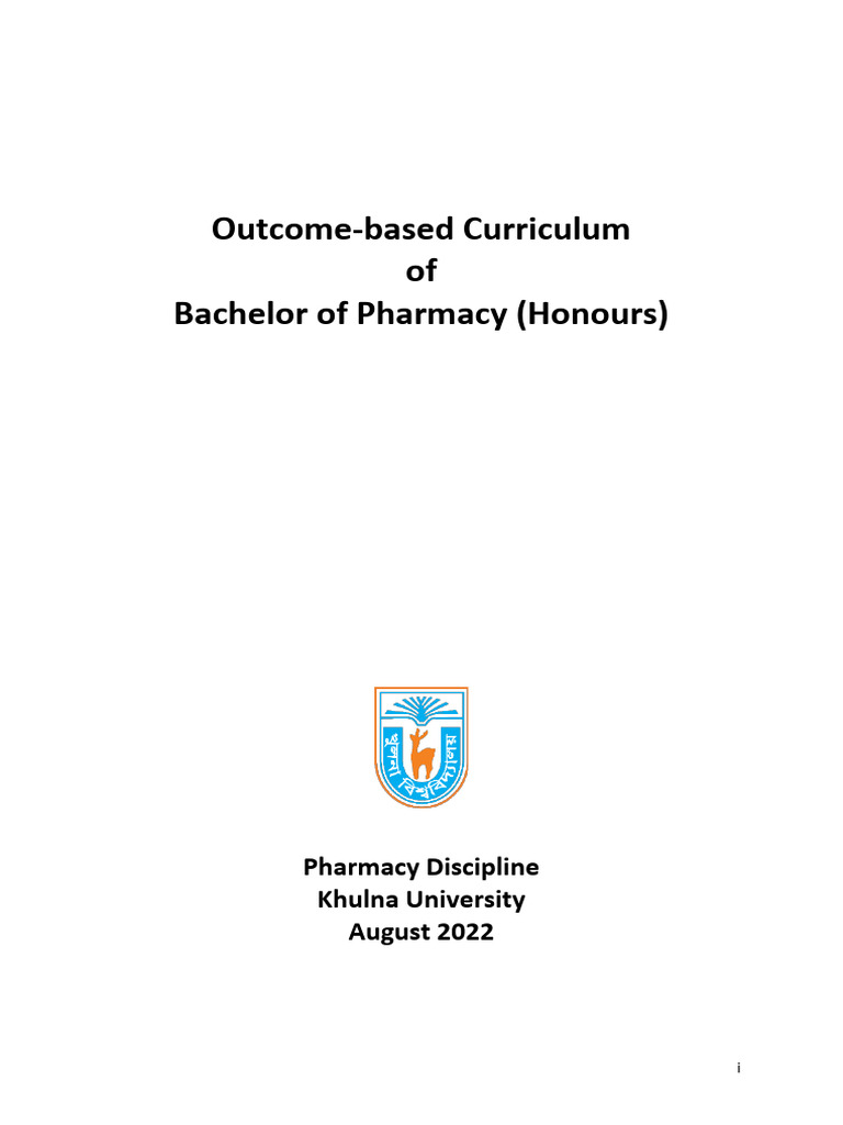 B. Pharm OBE Curriculum Final 141222 | PDF | Pharmacy | Pharmacist