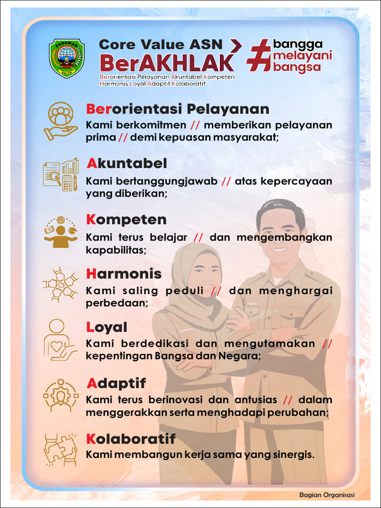 Core Values ASN Berakhlak dan Pelayanan | PDF