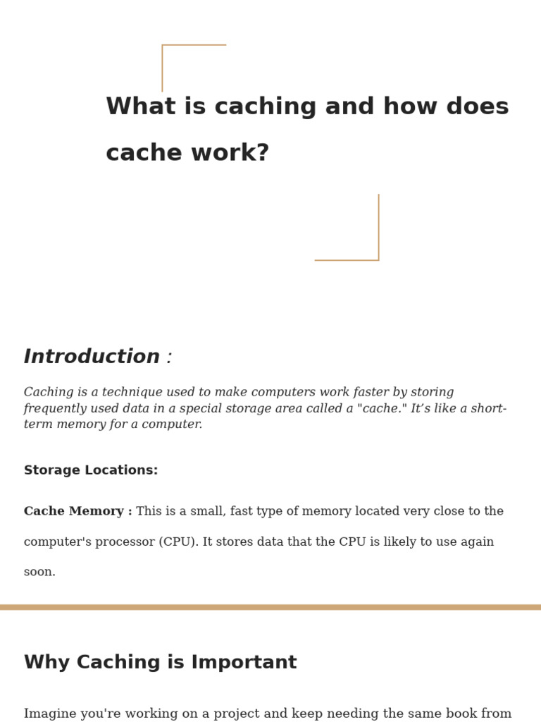 What Is Caching and How Does Cache Work | PDF