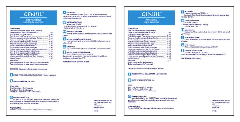 000152 Gensil Syrup | PDF