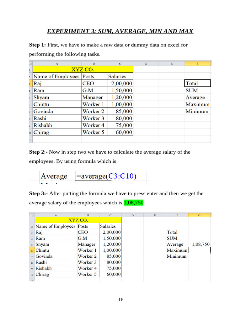 sum, average,min and max | PDF