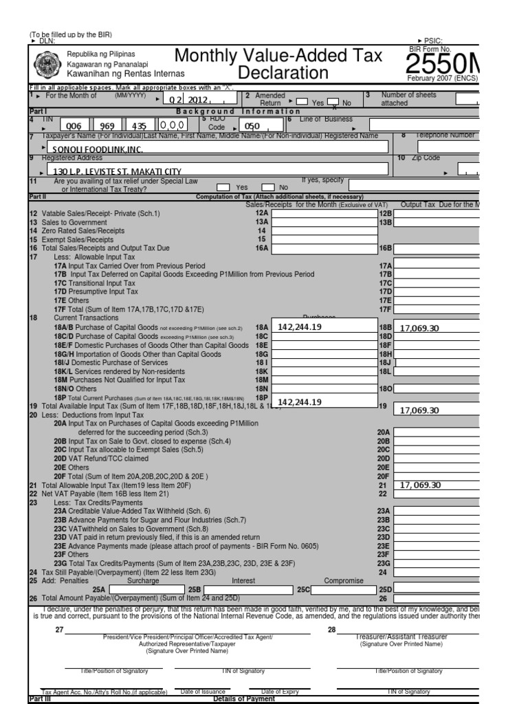 Bir Form 2550m Auto Saved) | Value Added Tax | Withholding Tax