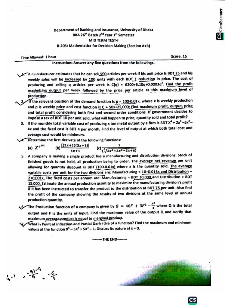 Math QB (26, 27, 29) | PDF