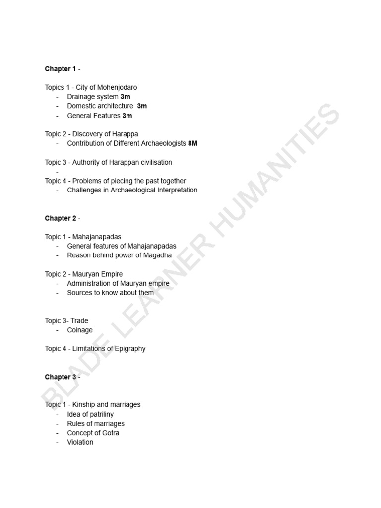 Class 12 History Imp Topics For Boards | PDF