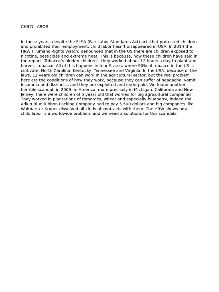 Child Labor | PDF