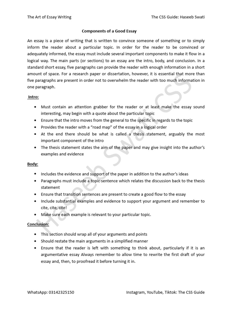 CSS Essay Writing Essentials 2022 | PDF | Essays | Thesis