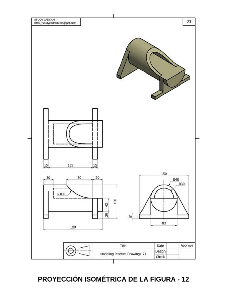 Proyección Isométrica de La Figura - 12 | PDF