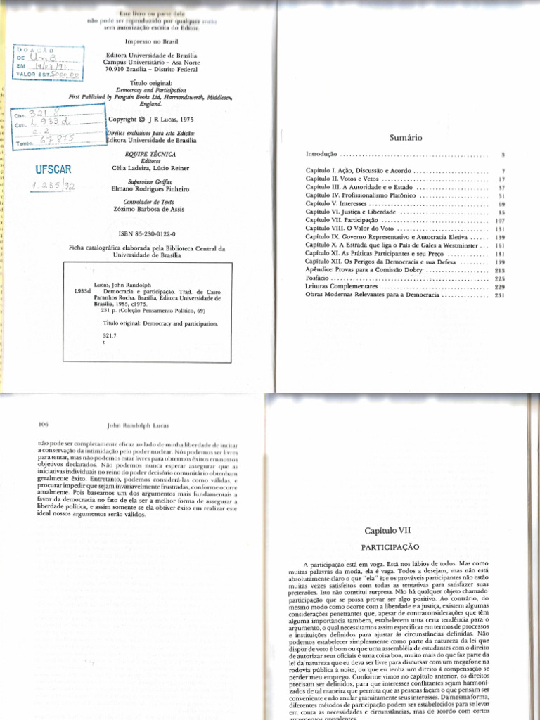 Randolph Lucas - Democracia e Participação | PDF