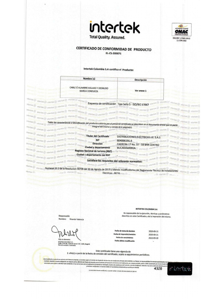 Cables General Intertek Conducol | PDF