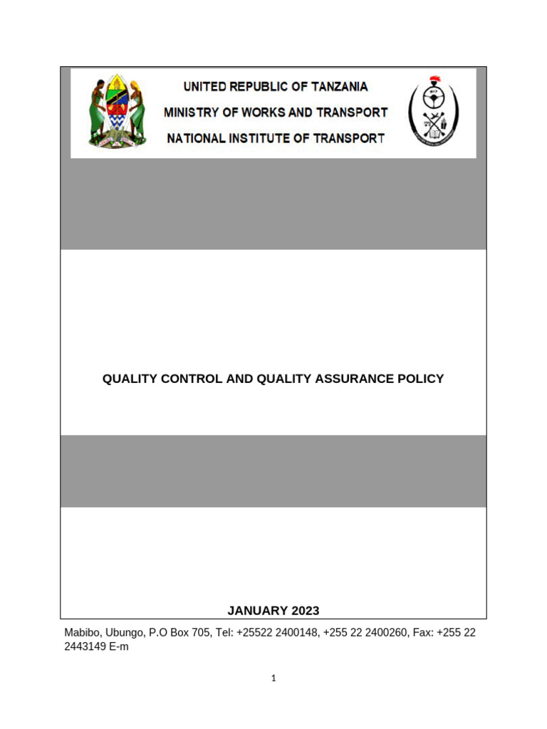 NIT Quality Assurance Policy Overview | PDF | Governance | Quality ...