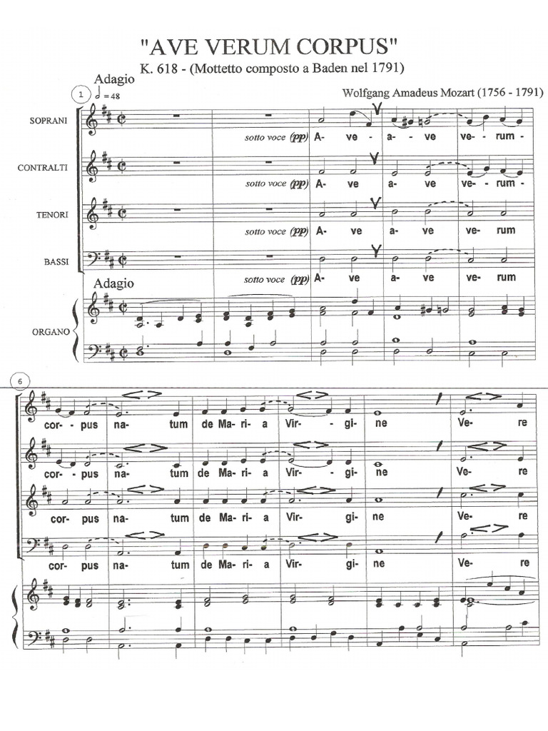 Ave Verum - Mozart | PDF