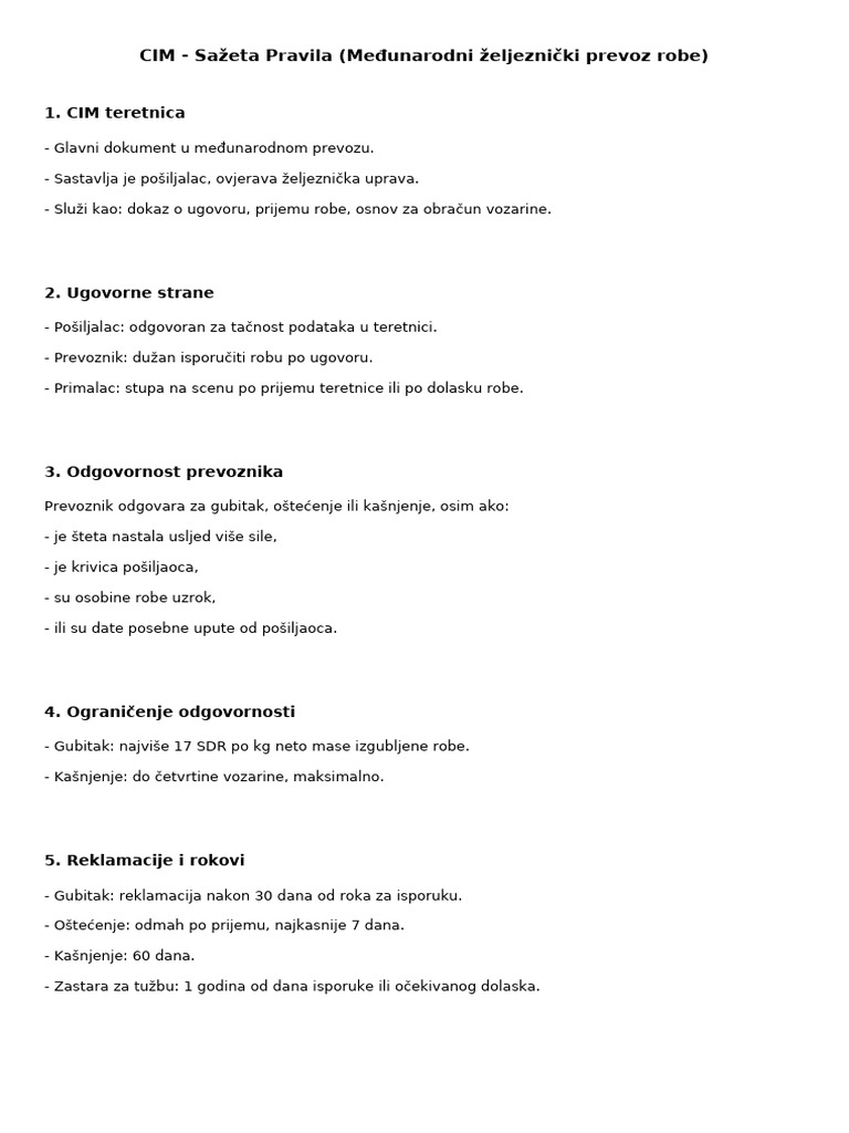 CIM Sazeta Pravila | PDF