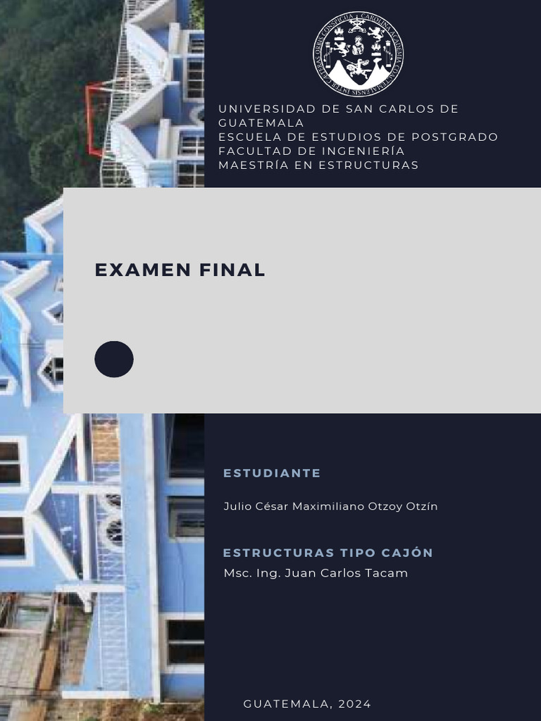 Julio - Otzozy - Examen Final Cajon - 2024 - 3er Trimestre | PDF | Ingeniería de Edificación ...