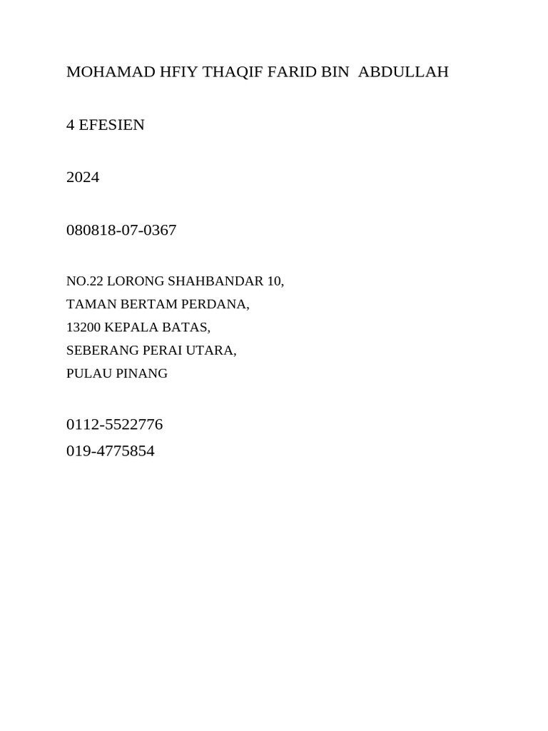 Nama Thaqif | PDF