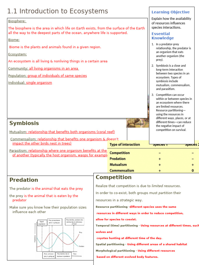 Ecosystem Interactions and Biomes Overview | PDF | Food Web | Primary ...