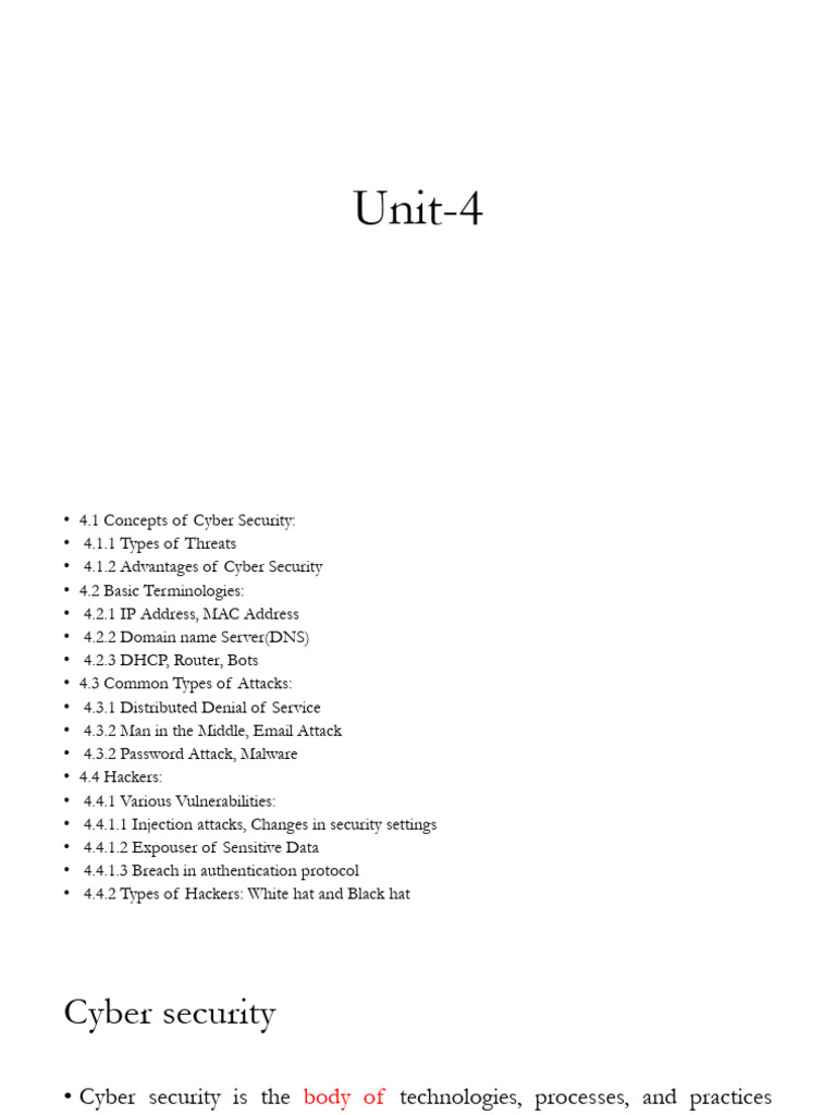 Unit4 CyberSecurity | PDF | Computer Virus | Ip Address