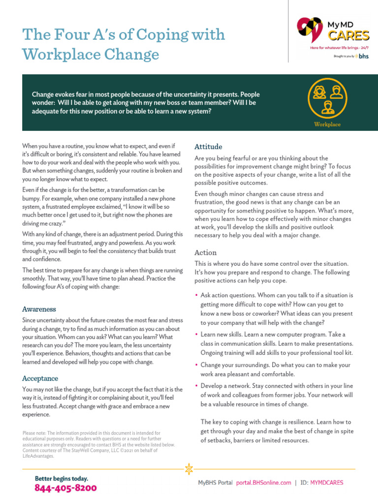 The Four As of Coping With Workplace Change | PDF | Cognition ...