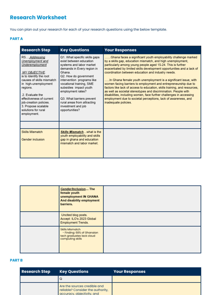 Research Worksheet | PDF | Unemployment | Economies