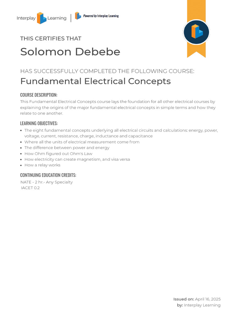 Fundamental Electrical Concepts | PDF