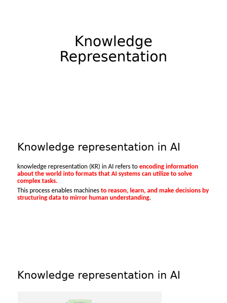 Knowledge Representation | PDF | Knowledge Representation And Reasoning | Artificial Intelligence
