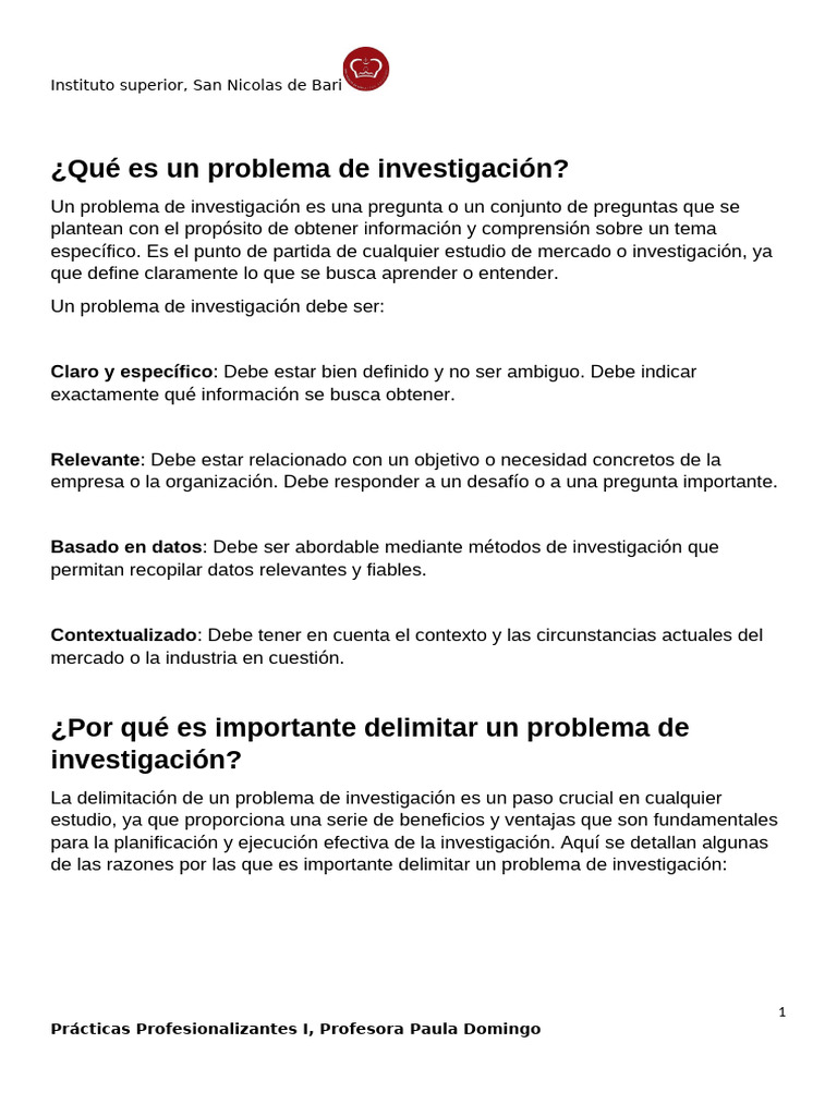 Como formular un problema | PDF | Investigación de mercado | Producto ...