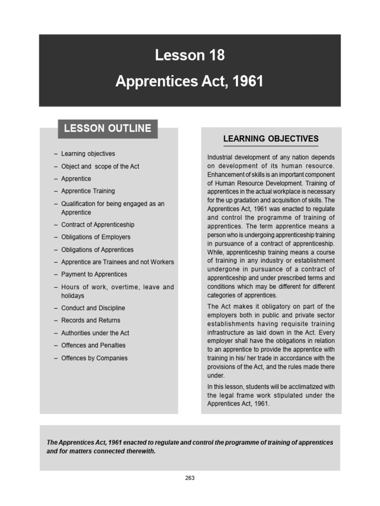 Apprentices Act, 1961 Module II | PDF | Apprenticeship | Vocational ...