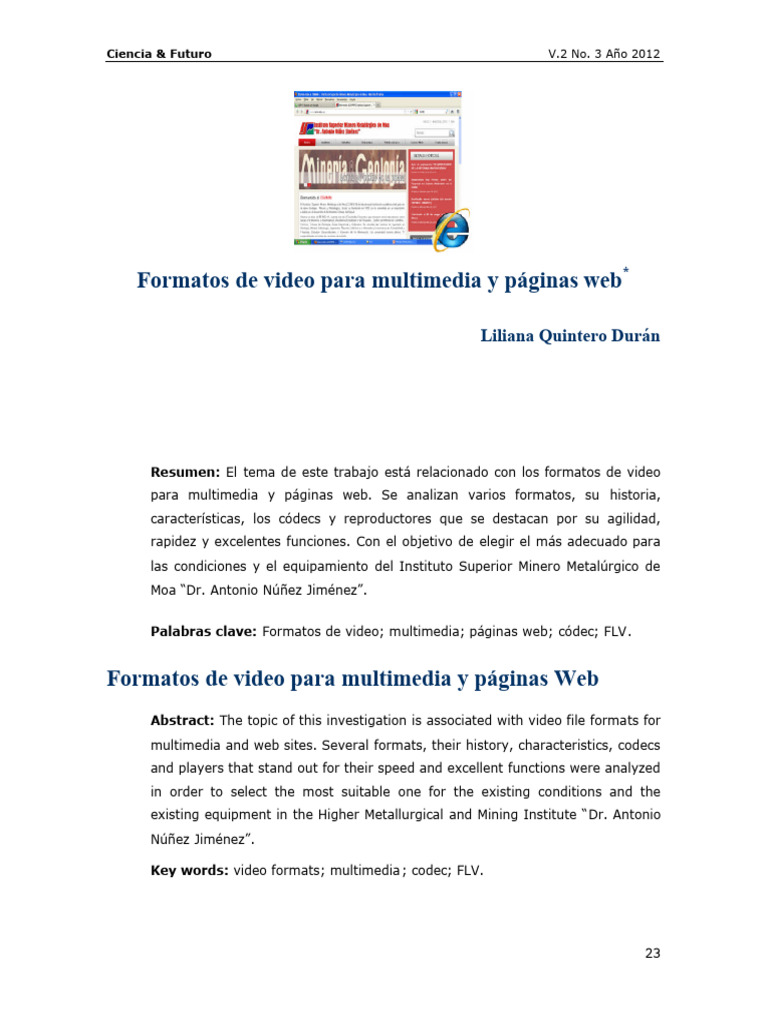 Mbarrera, 3 Yelymultimedia y Página Web1 | PDF | Multimedia | Formatos de archivo de computadora