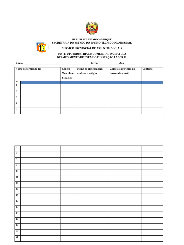 Formulário de Estágio Profissional | PDF