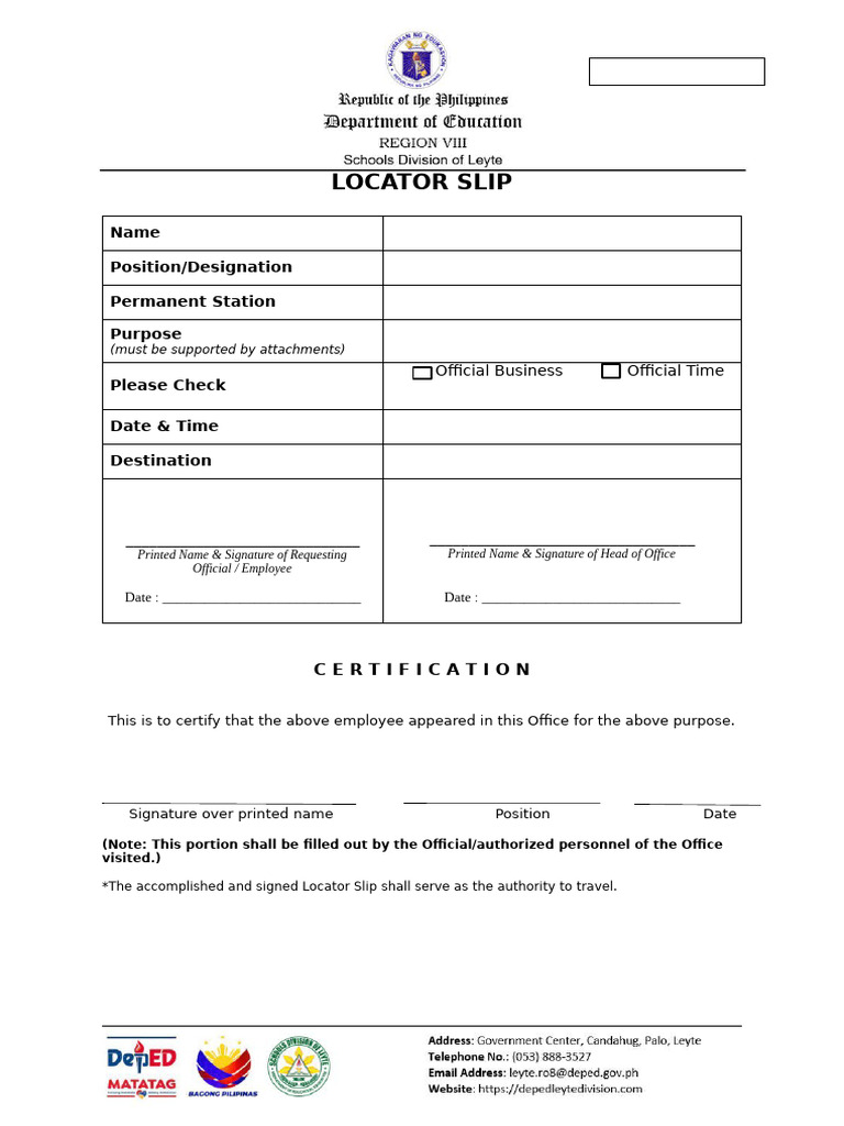 02 Locator Slip | PDF