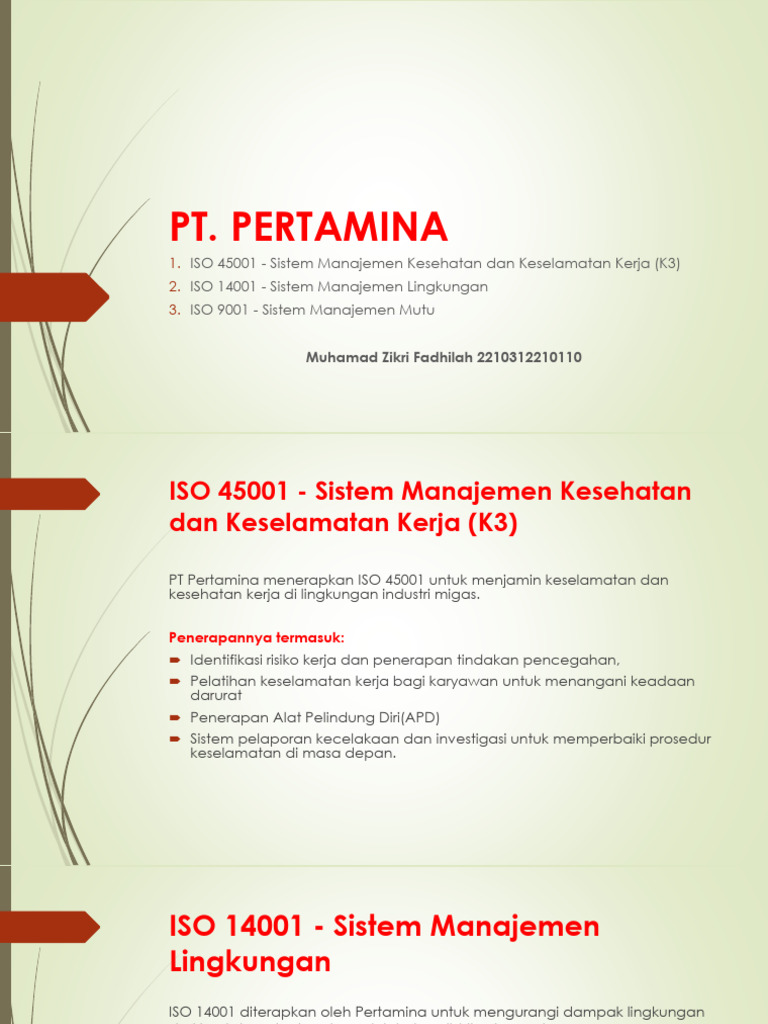 Iso PT Pertamina | PDF