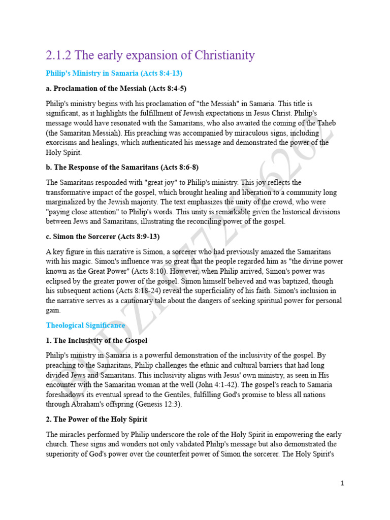 2.1.2 The Early Expansion of Christianity | PDF | Acts Of The Apostles ...