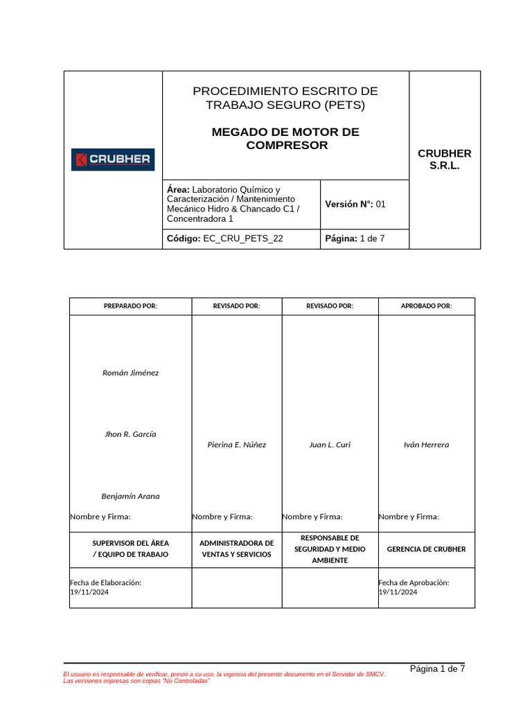 Doc. 06 - EC - CRU - PETS - 22 - MEGADO DE MOTOR DE COMPRESOR (v.01 ...