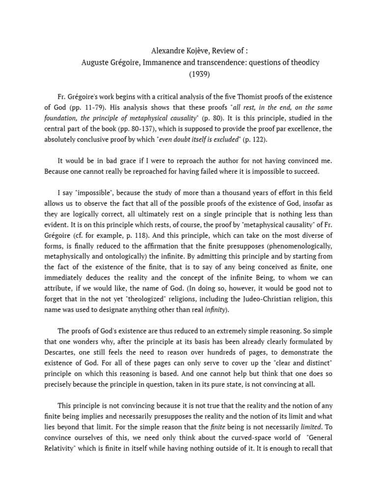 Alexandre Kojève, Translated by Julien - Review of - Auguste Grégoire ...