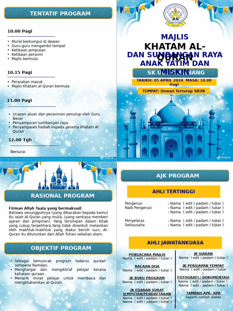BUKU PROGRAM Majlis Khatam Al Quran | PDF