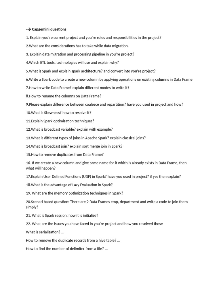 Capgemini questions (1) | PDF