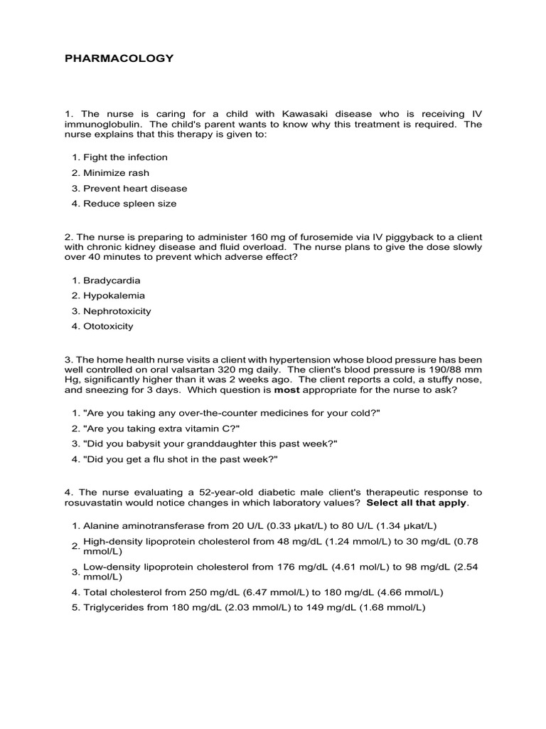 Microsoft Word - C2S5-Pharma1QA | PDF | Hypertension | Cholesterol