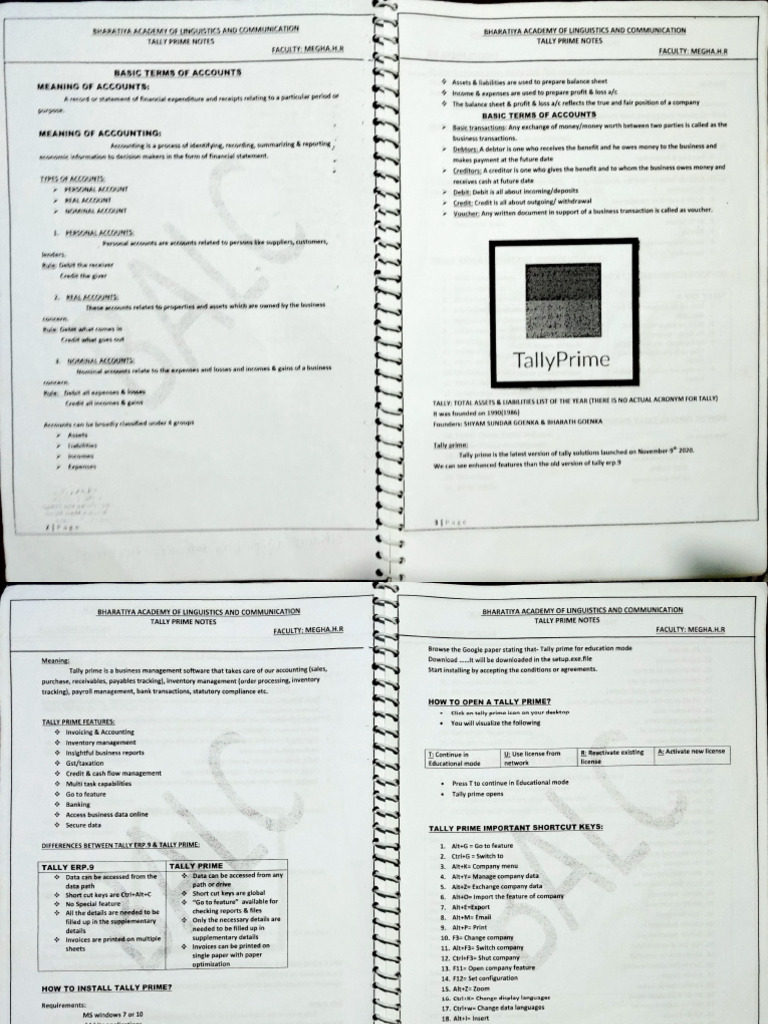 Tally Prime Notes Balc | PDF