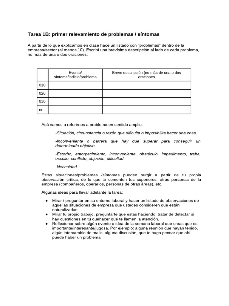 Tarea 1 B Primer Relevamiento de Problemas - 2025 | PDF