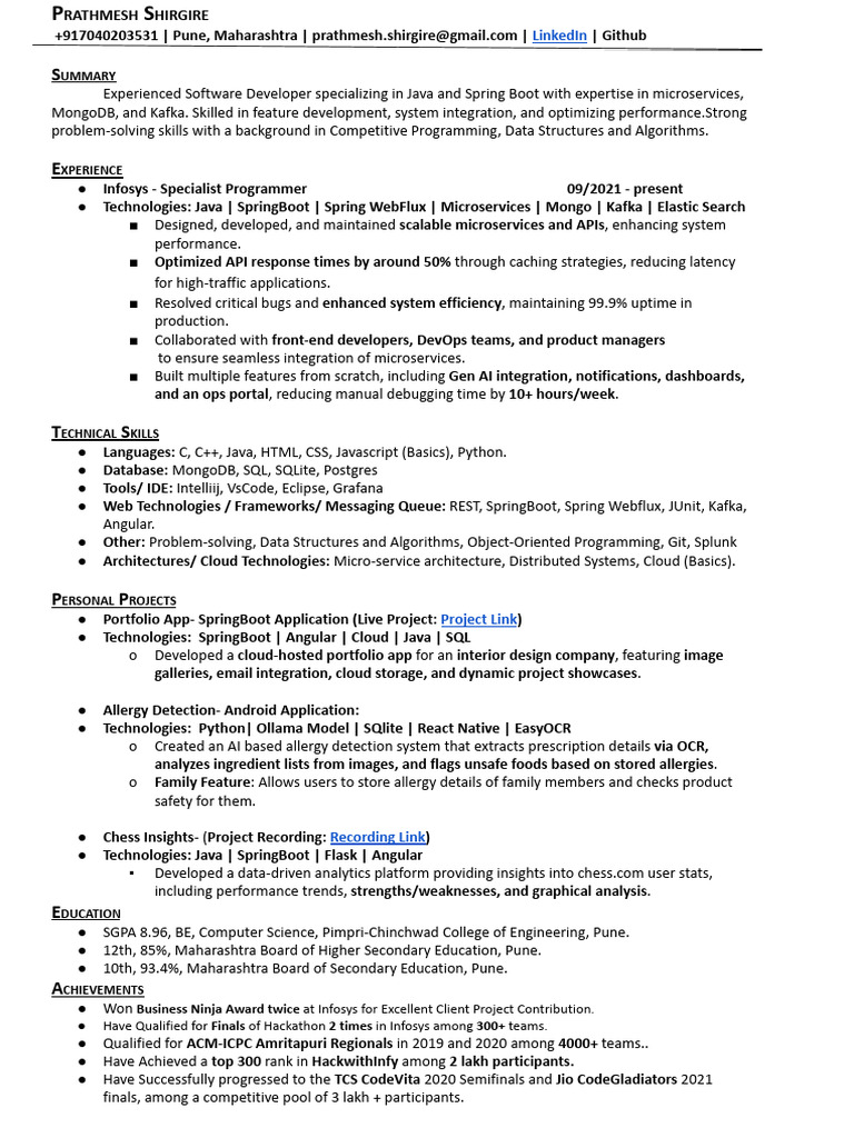 Prathmesh-Shirgire Resume | PDF | Cloud Computing | Computer Programming
