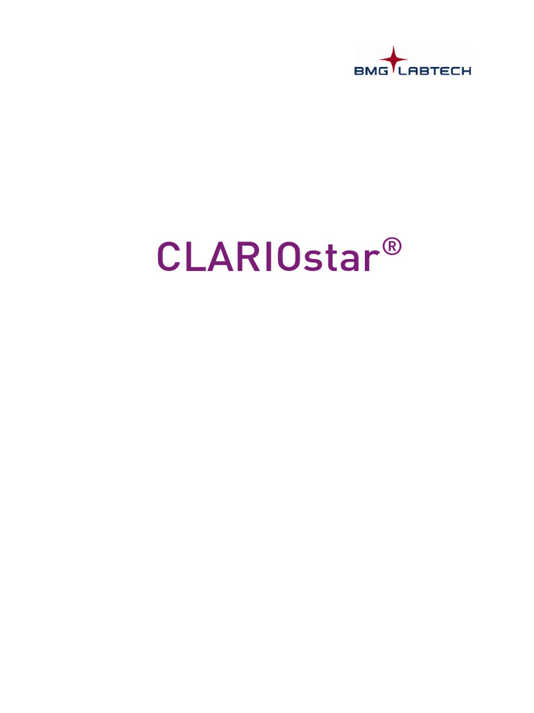 Clariostar Spectrophotometer - Operating Manual | PDF | Optical Filter ...