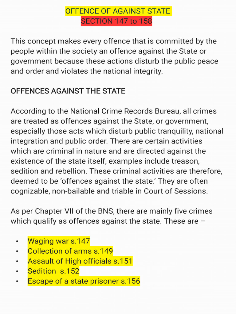 Offence Against The State | PDF